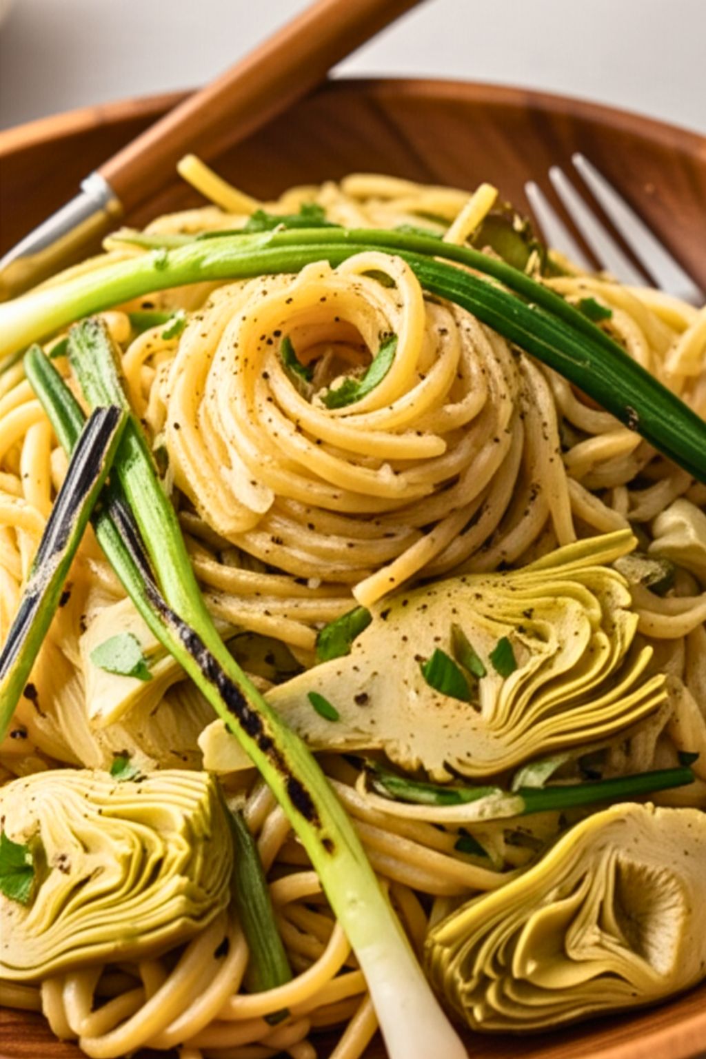 Easy Creamy Artichoke And Charred Scallion Pasta Recipe | 30-Minute